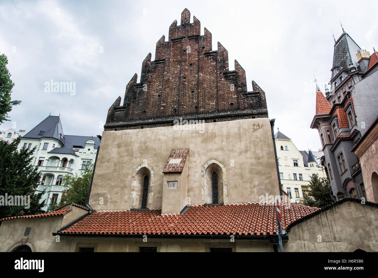 Old new synagogue near High synagogue in Prague, Czech republic ...