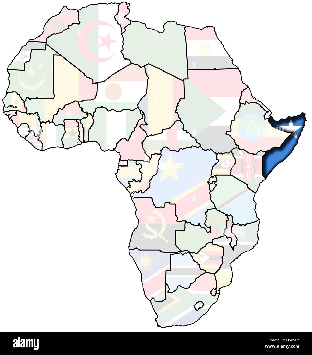 Somalia flag map hi-res stock photography and images - Alamy