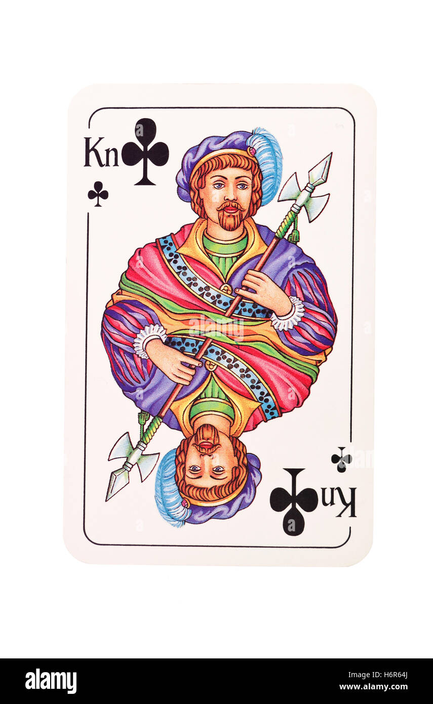 jack clover card isolated on black background Stock Photo - Alamy