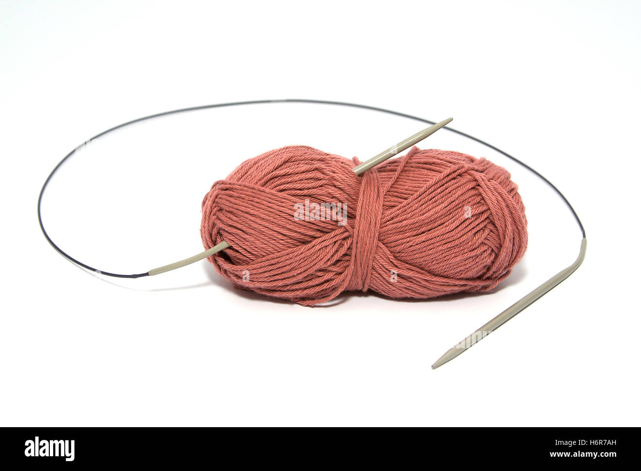 wool with knitting needle 1 Stock Photo - Alamy