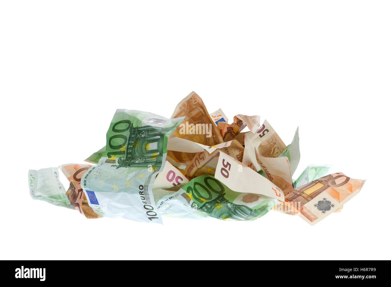Pile crumpled euro banknotes hi-res stock photography and images - Alamy