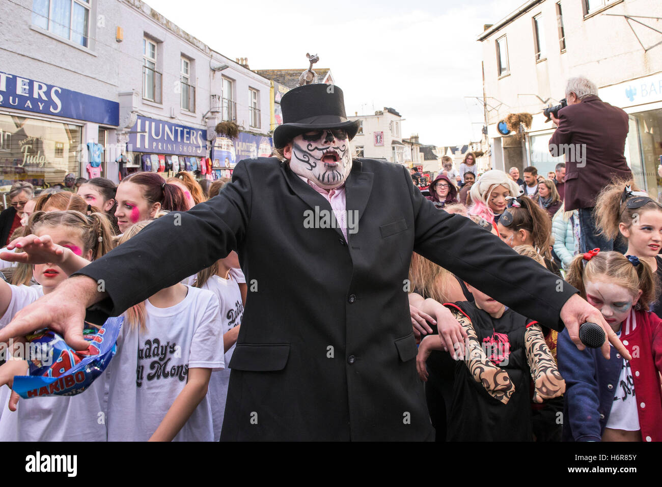 Zombies. Children gather for the annual Zombie Crawl in Newquay ...