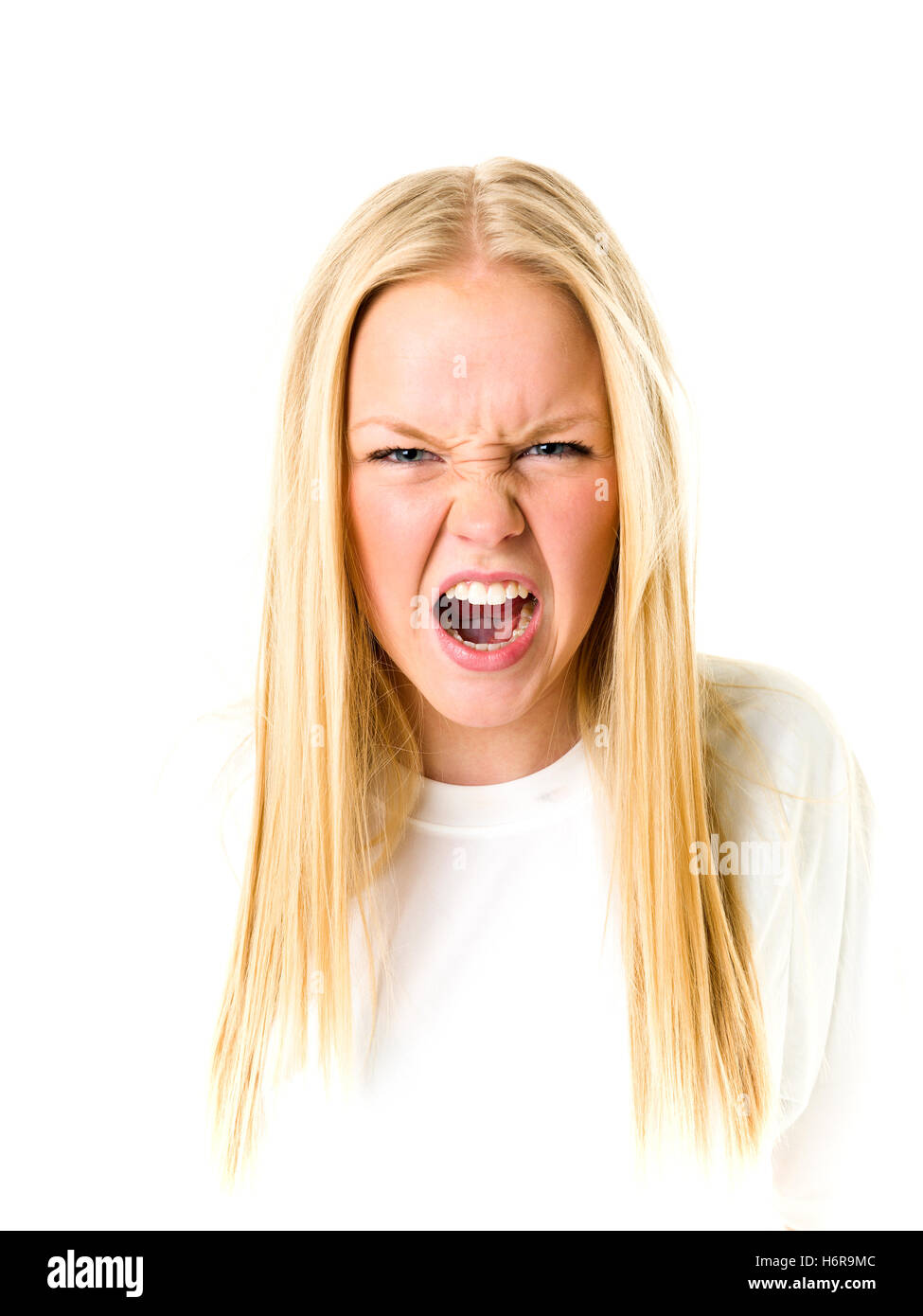 Person screaming portrait Cut Out Stock Images & Pictures - Alamy
