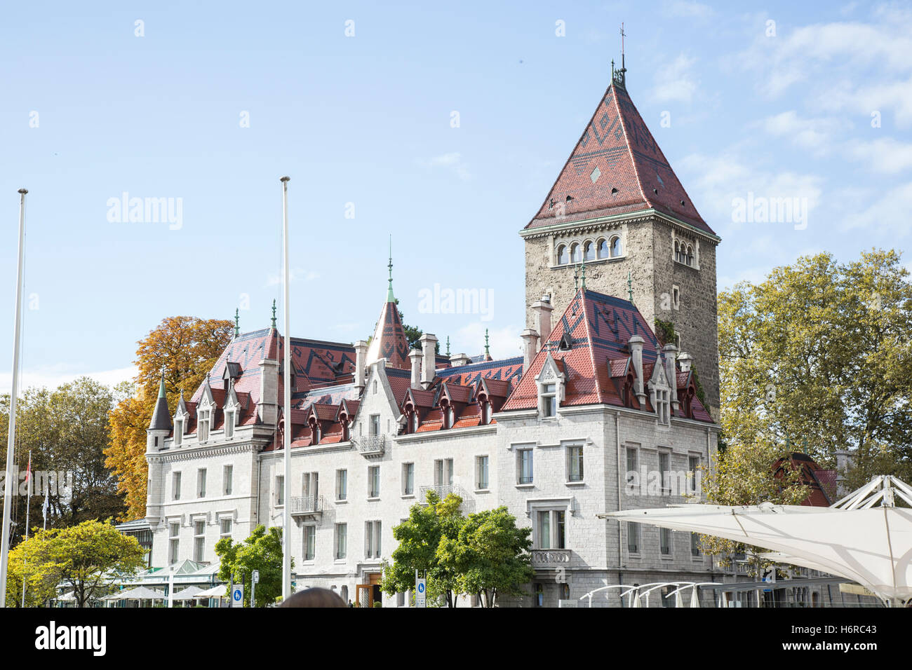 Château d'Ouchy, Ouchy, Lausanne, Vaud, Switzerland Stock Photo - Alamy