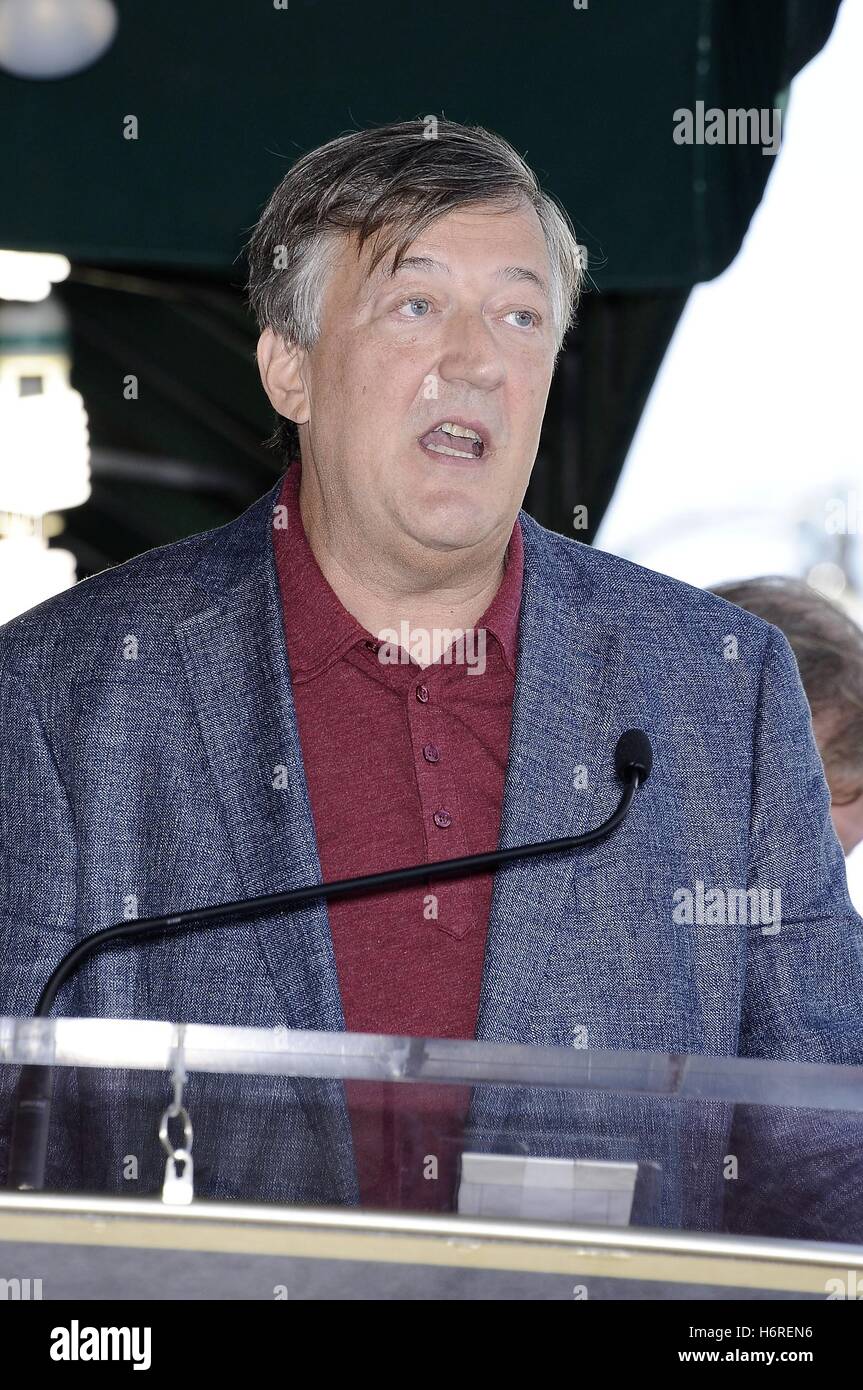 Los Angeles, CA, USA. 25th Oct, 2016. Stephen Fry at the induction ...