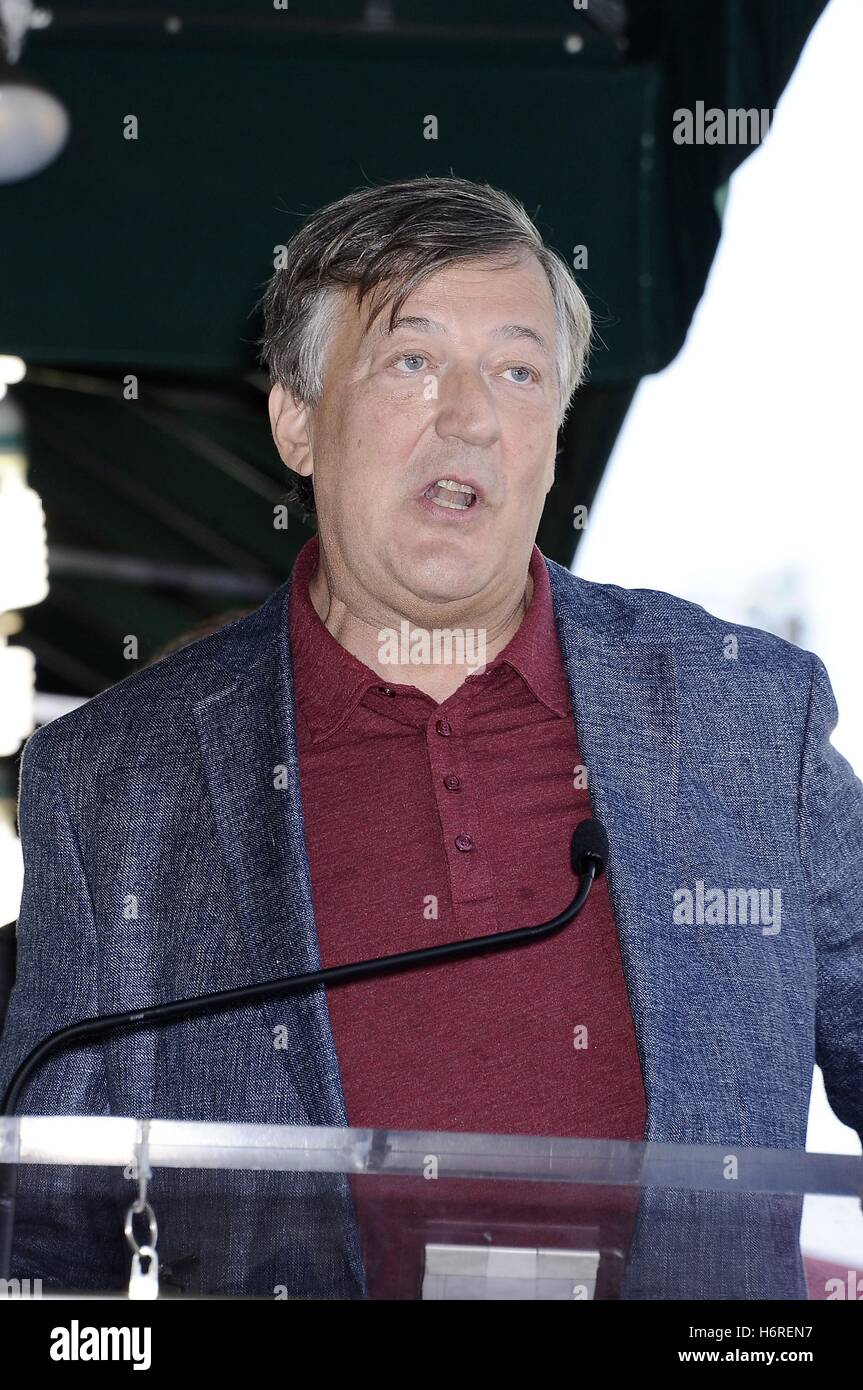 Los Angeles, CA, USA. 25th Oct, 2016. Stephen Fry at the induction ...
