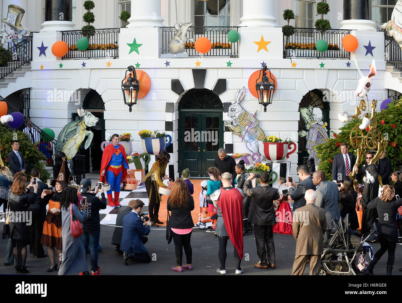 United States President Barack Obama and first lady Michelle Obama hand ...