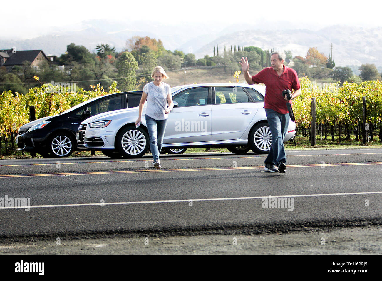 Napa, CA, USA. 26th Oct, 2016. Kerry Klein, right, and his wife Barbara ...