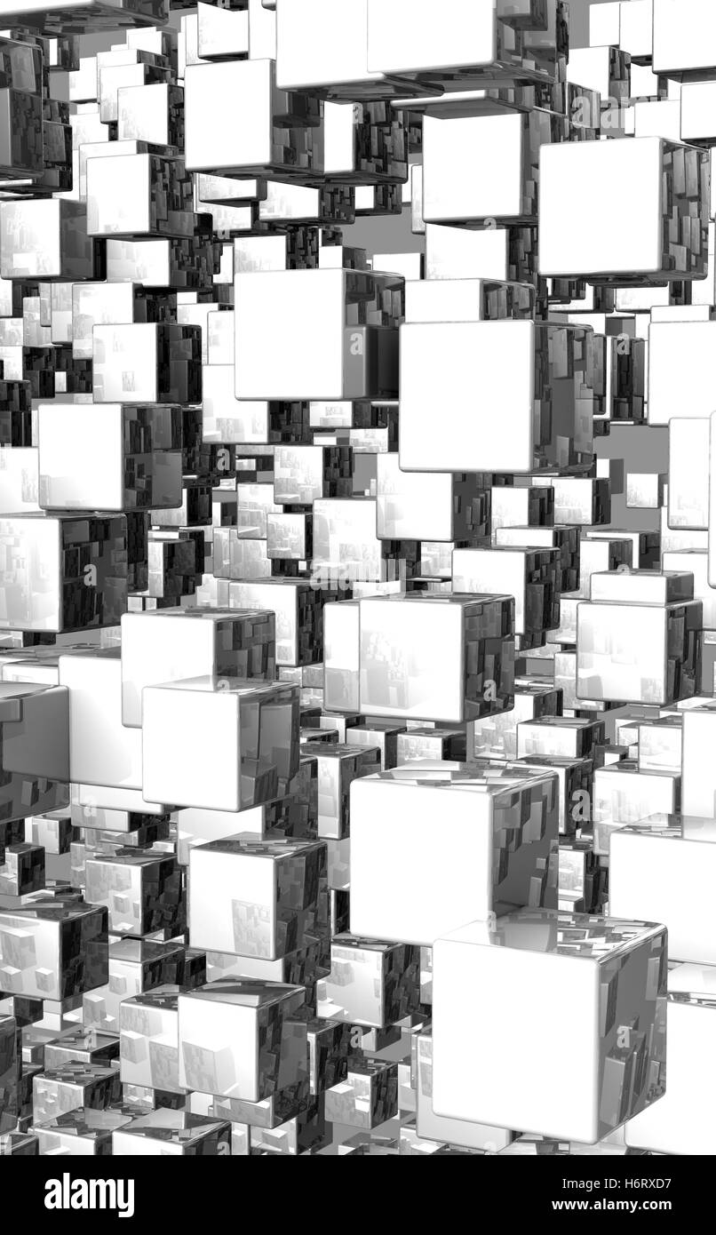 mega cubes background silver 02 Stock Photo - Alamy