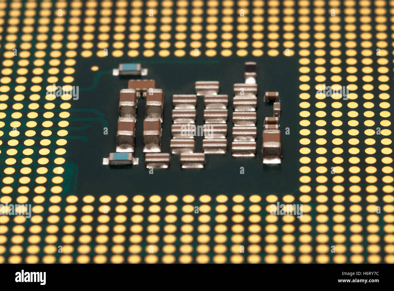 Electronic collection - Computer processor chip (CPU) from the bottom ...