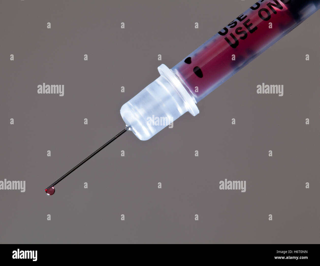 Blood drop syringe close up hi-res stock photography and images - Alamy