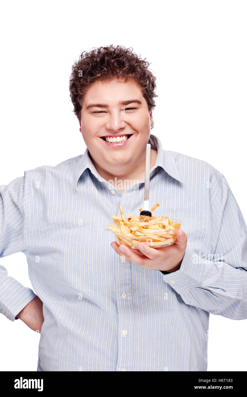 Fat men eating fast food hi-res stock photography and images - Alamy