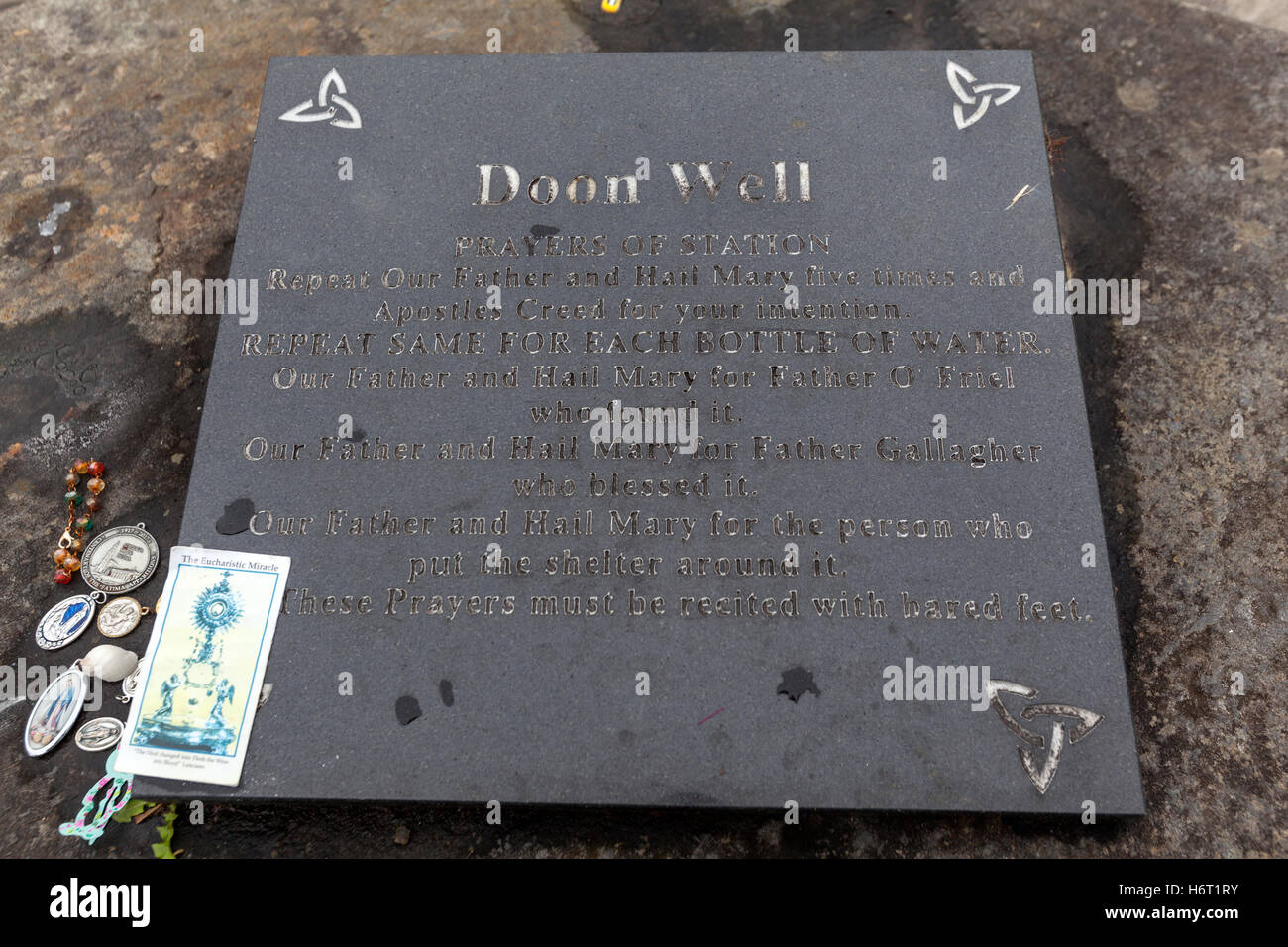 Doon Well plaque , Kilmacrennan, County Donegal, Ireland Stock Photo ...