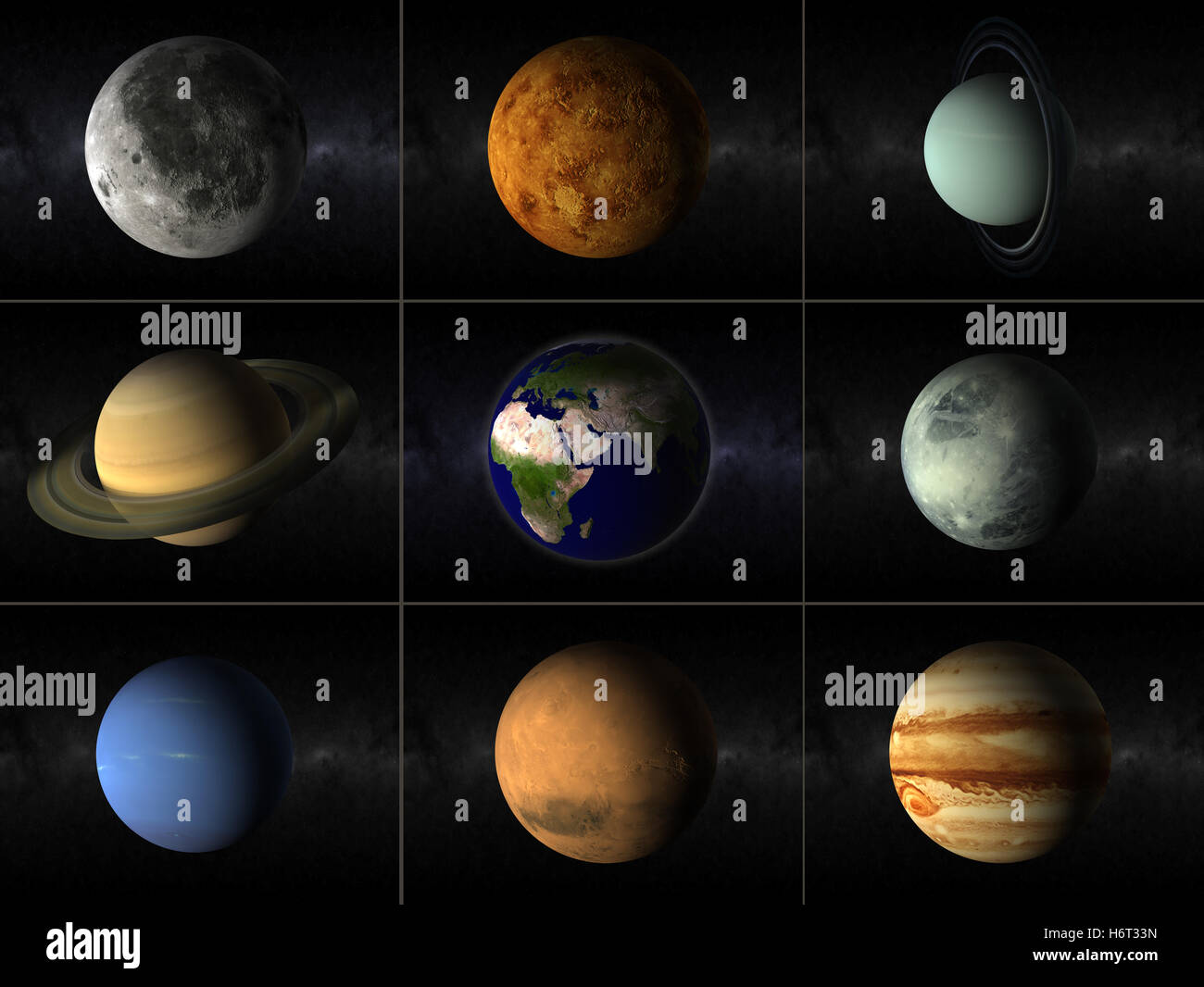Astronomy collage jupiter moon collage hi-res stock photography and ...