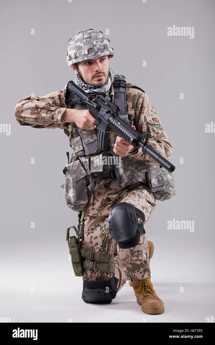 army war soldier camouflage shooting military gun firearm arm weapon ...