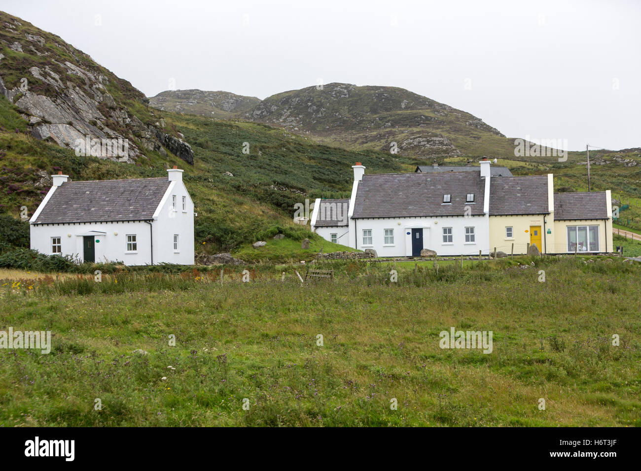Cottages in Dooey village in Rosguill peninsula, County Donegal ...