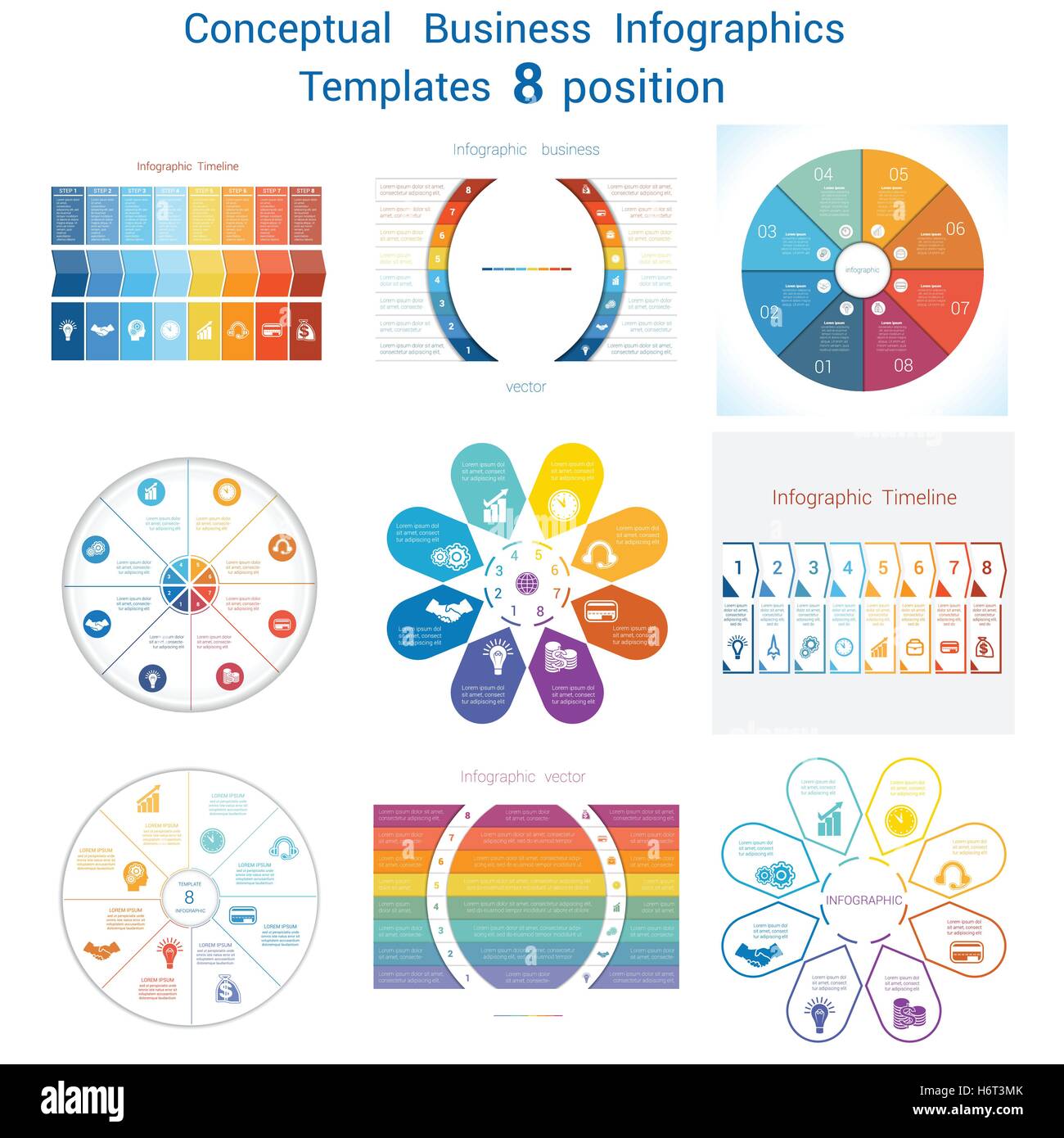 infographic set 8 positions Stock Vector Image & Art - Alamy