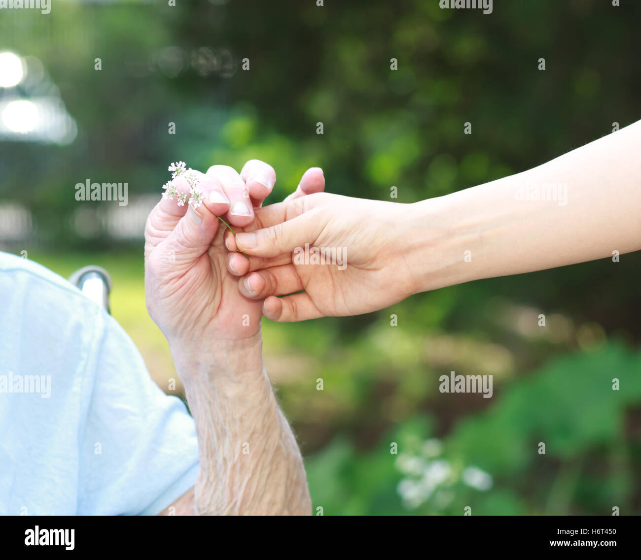 Younger old hands hi-res stock photography and images - Alamy