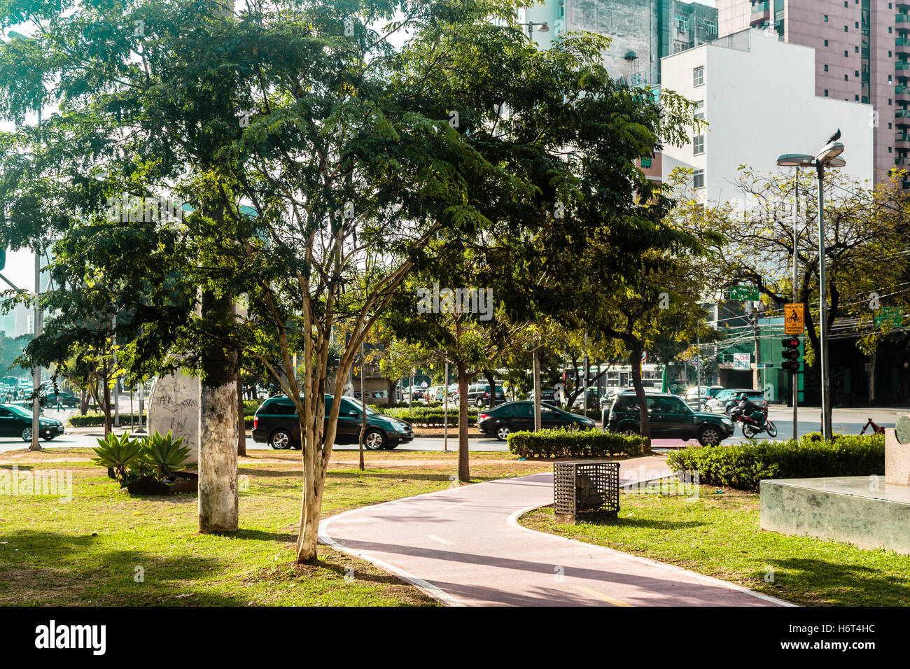 Photo of Bike Path in the Streets of Sao Paulo, Brazil (Brasil Stock ...