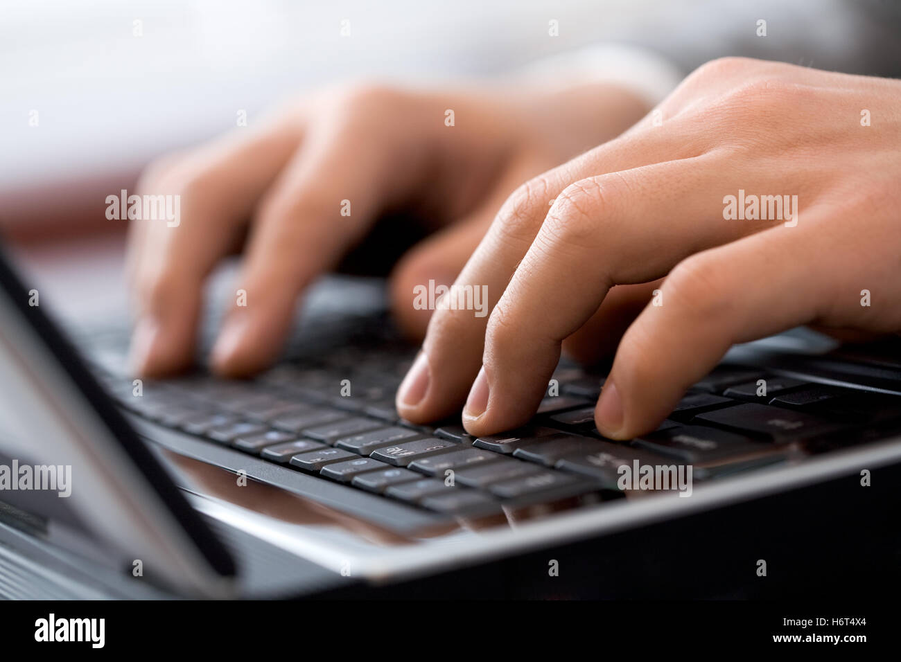 laptop notebook computers computer hand keyboard board finger job macro ...