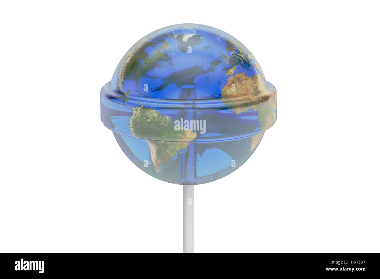 lollipop earth, 3D rendering isolated on white background Stock Photo ...