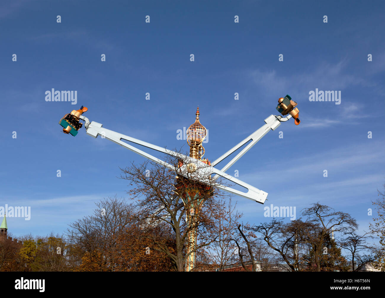 The Vertigo ride in the Tivoli Gardens, Copenhagen, Denmark, in the ...