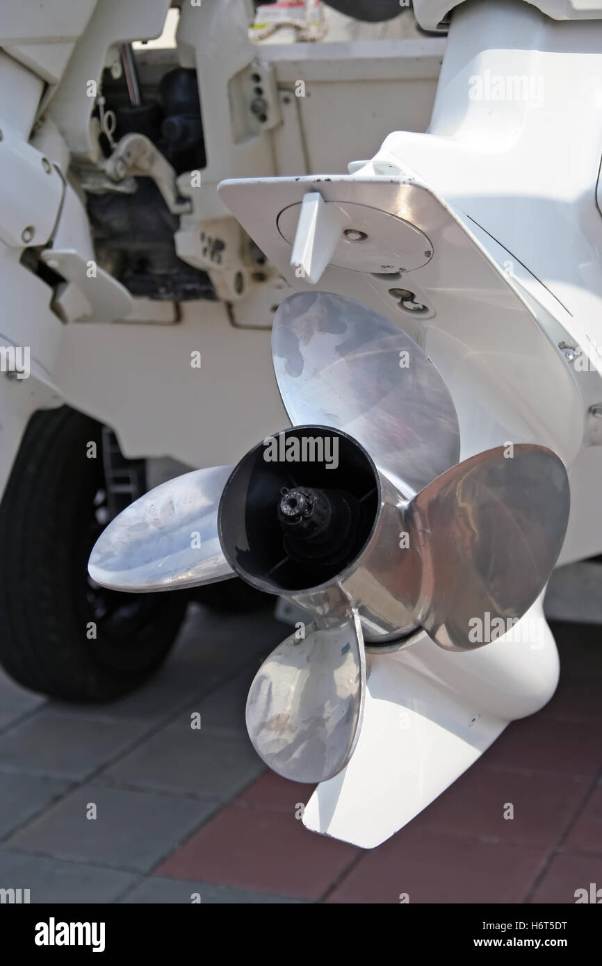 New boat propeller engine. New ship engine Stock Photo - Alamy