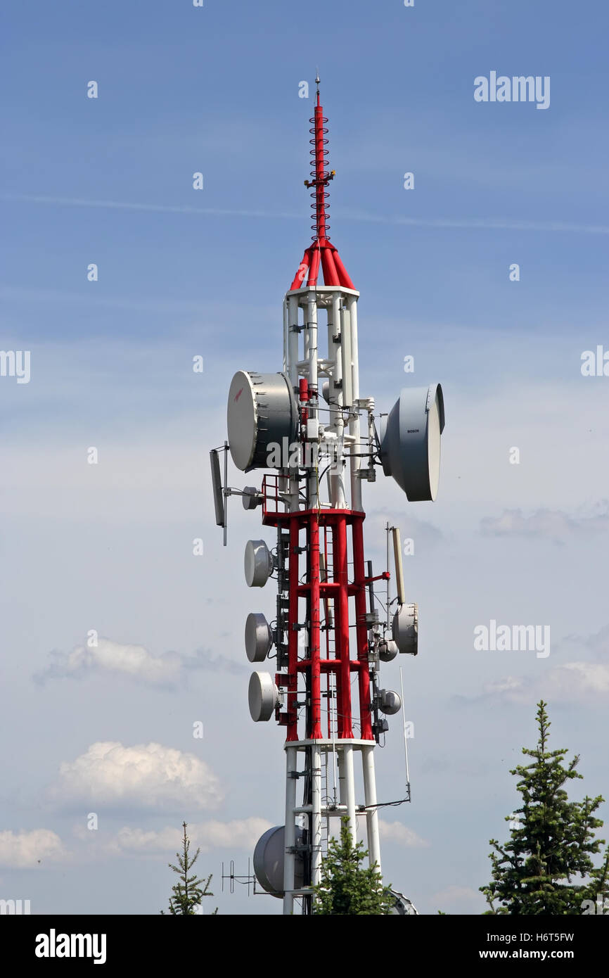 Television broadcasting antenna. Television antenna tower Stock Photo ...