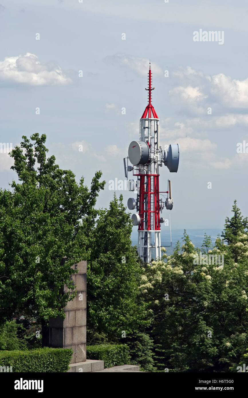 Television broadcasting antenna. Television antenna tower Stock Photo ...