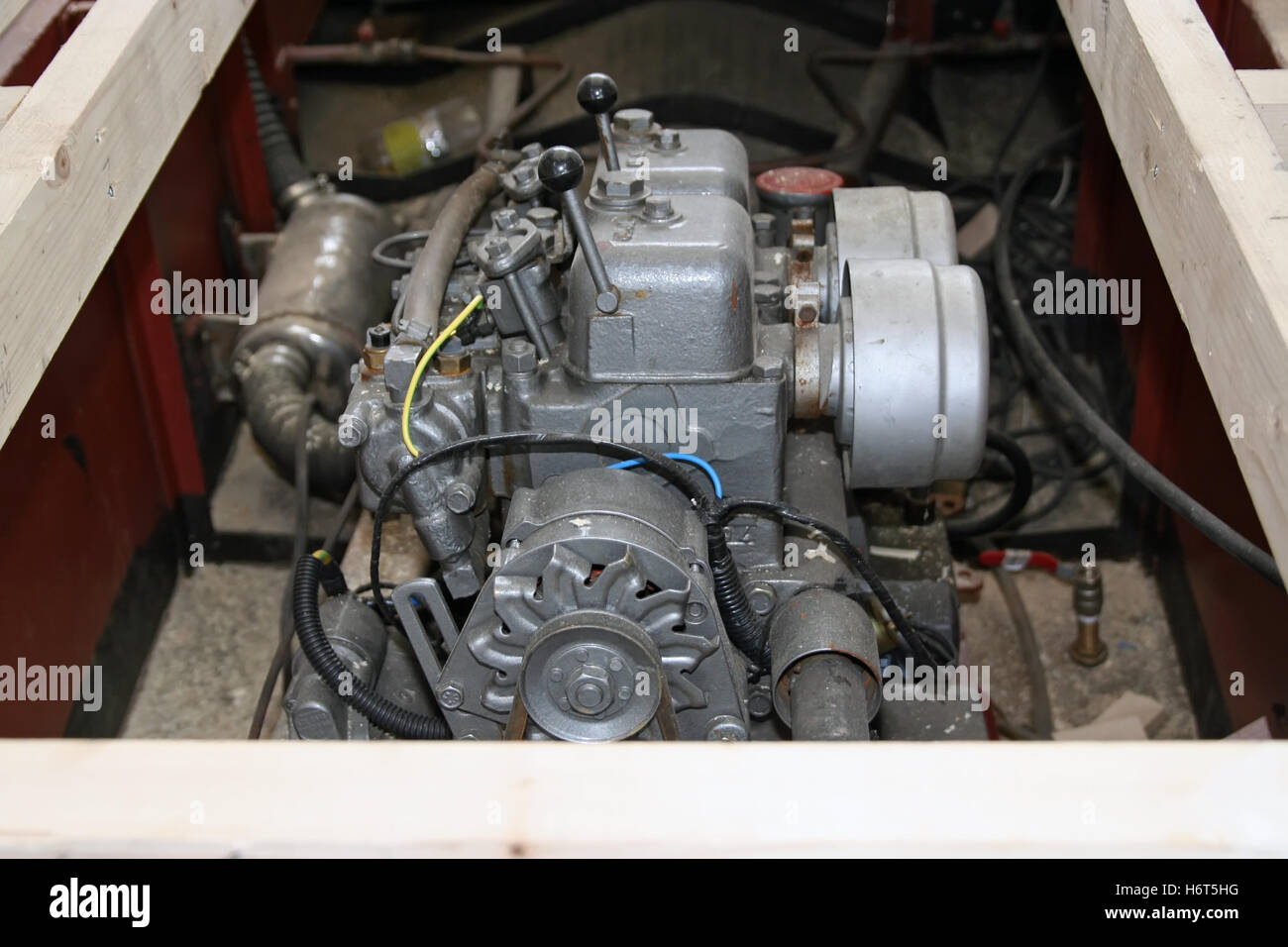 Old boat engine. Old ship engine Stock Photo - Alamy