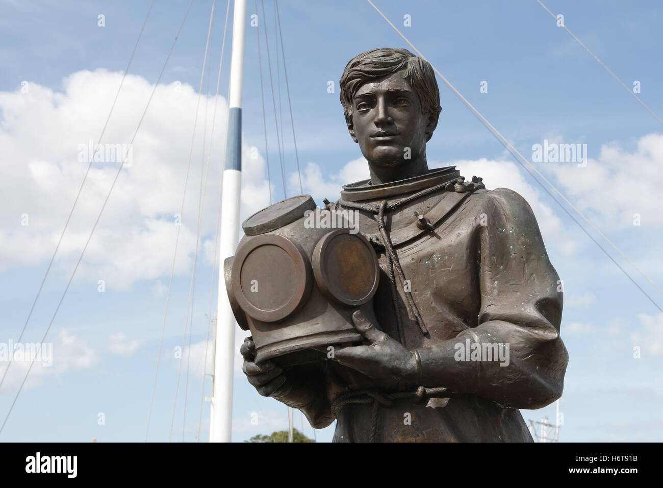 Sponge Diver Memorial Statue in historic Tarpon Springs, Florida Stock ...