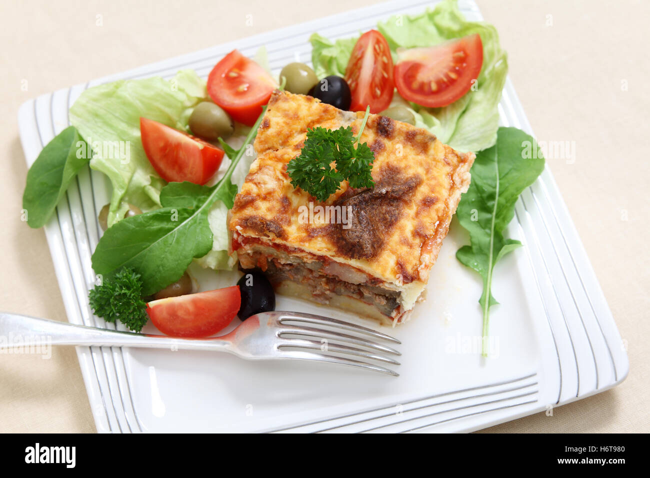 greek, traditional, aubergine, meat, greek, plate, traditional, cheese ...