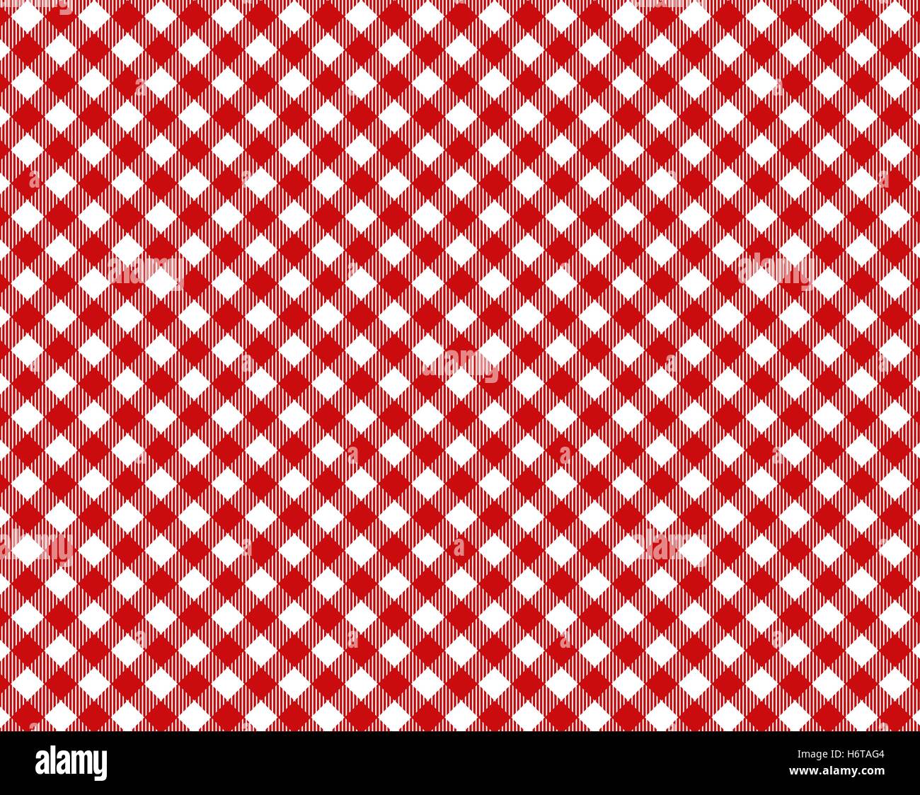 checkered tablecloth with diagonal pattern in white and red Stock Photo ...