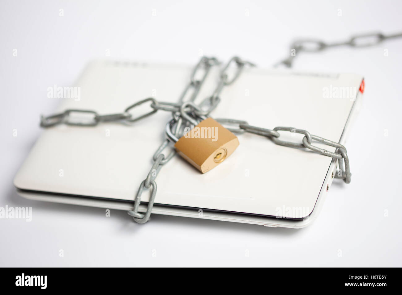 lock danger laptop notebook computers computer keyboard PC isolated ...