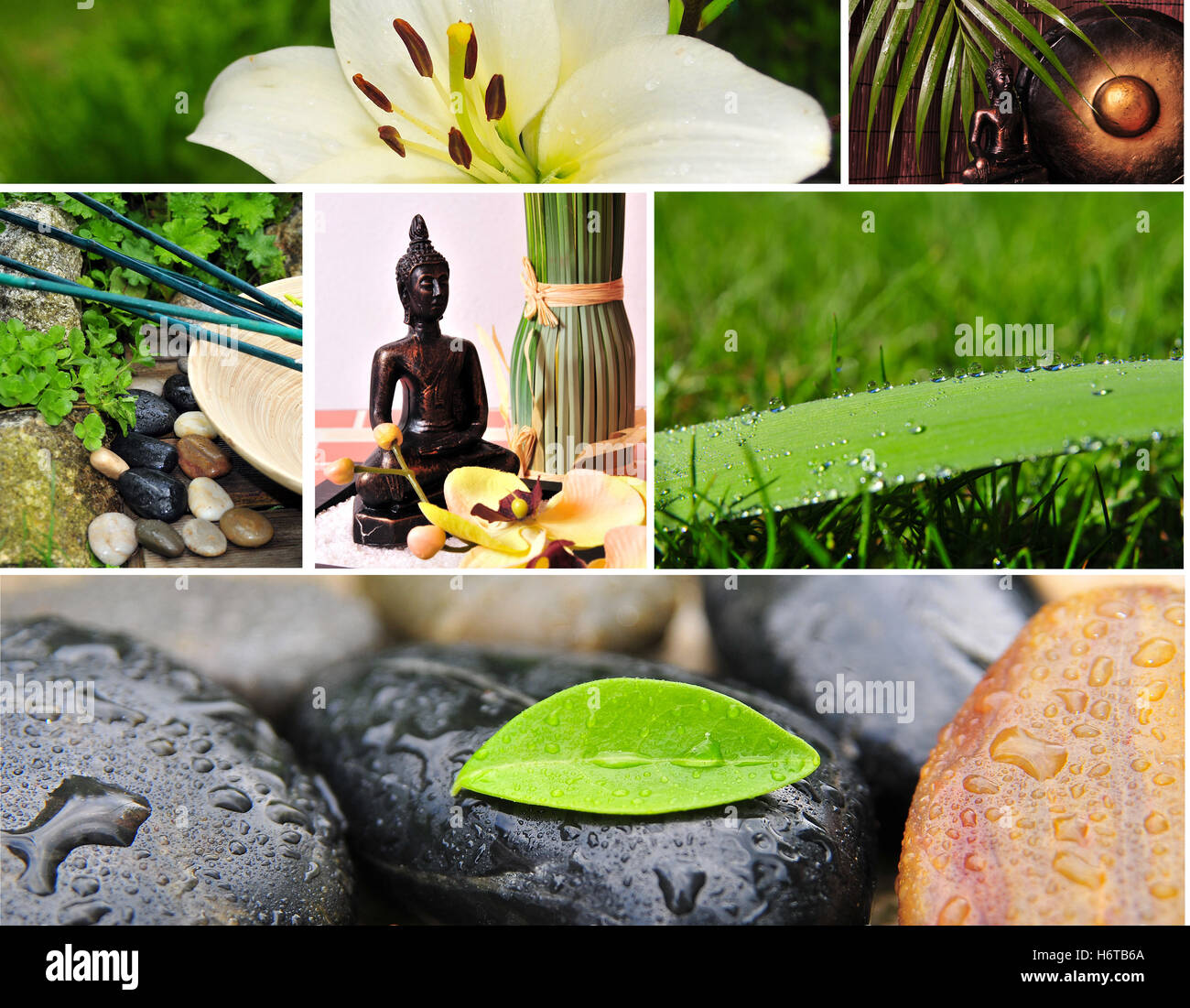 wellness collage spa voucher Stock Photo - Alamy