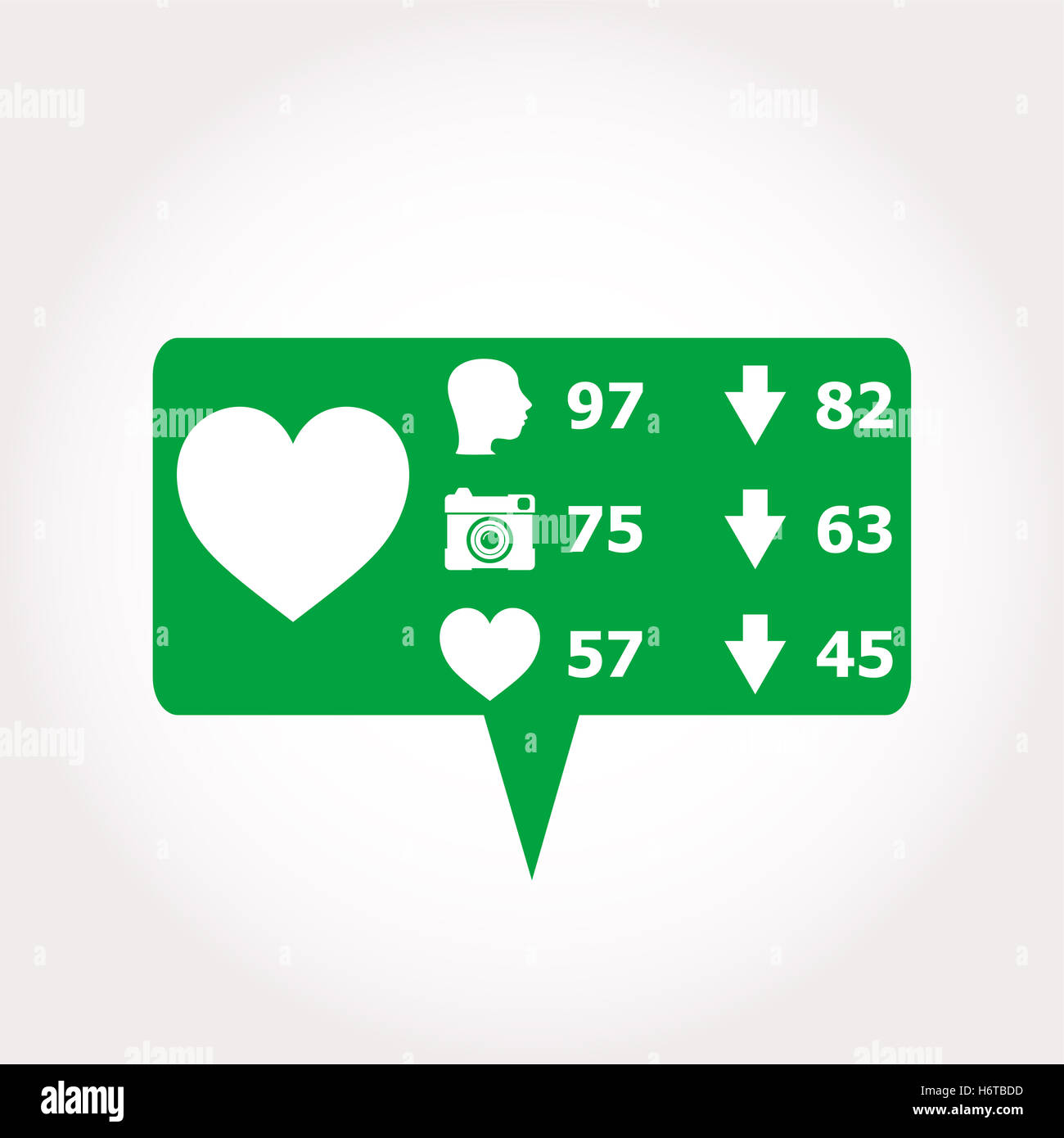 Like Counter Notification Icon, modern flat button, comment icons Stock ...