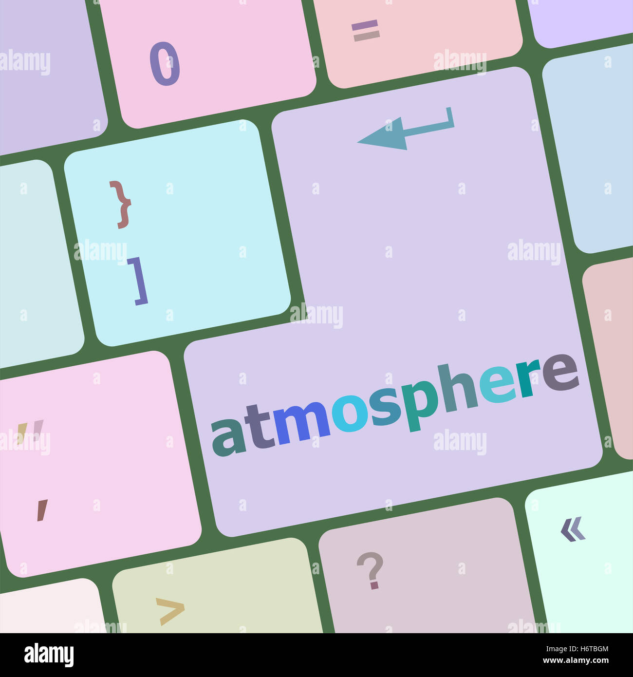 Keyboard with enter button, atmosphere word on it Stock Photo - Alamy