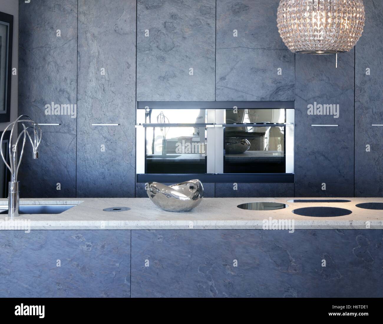 blue house building furniture stone modern modernity interior silver ...