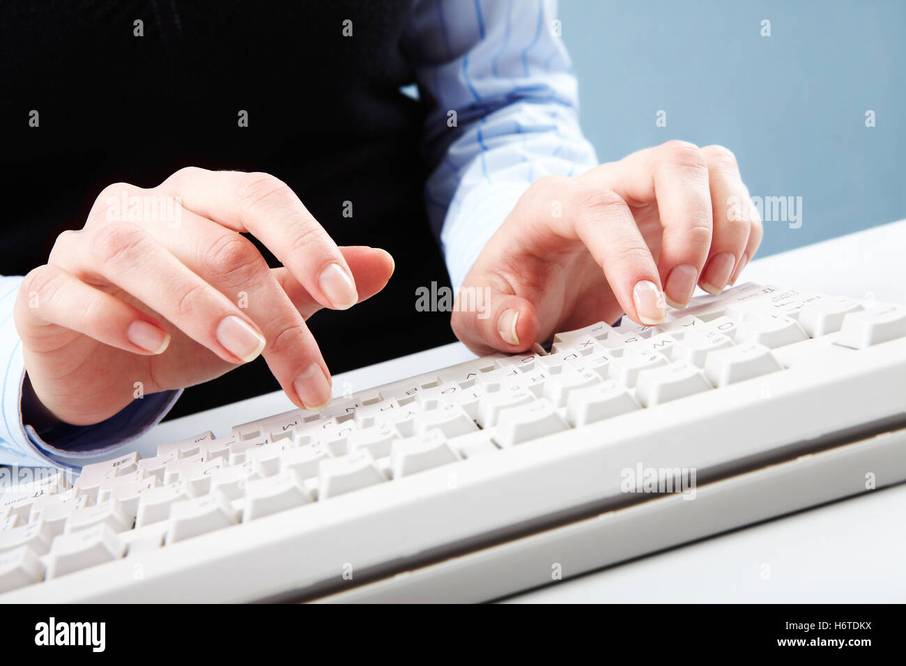 blue office laptop notebook computers computer type hand hands keyboard ...