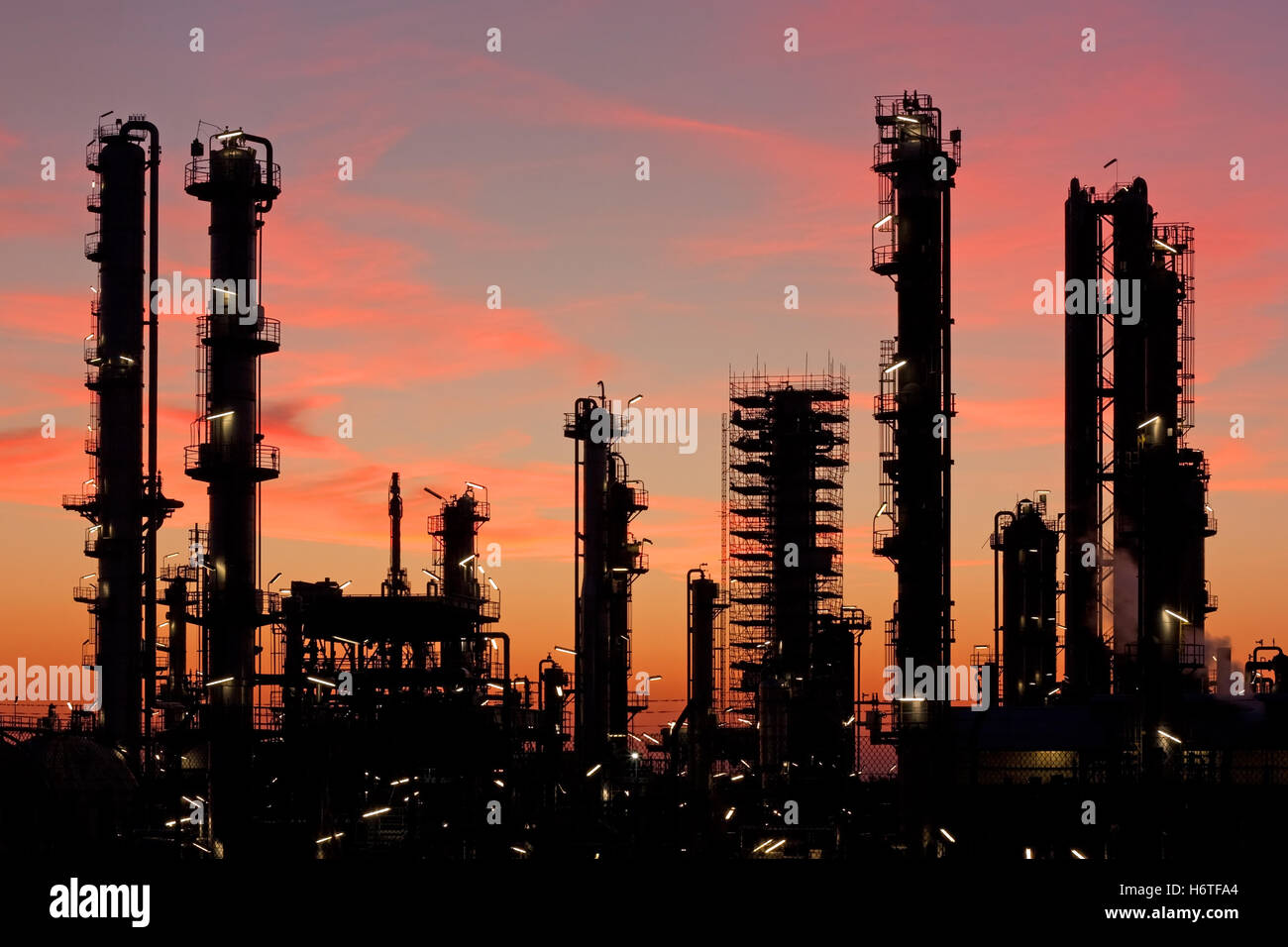 refinery at sunset Stock Photo - Alamy