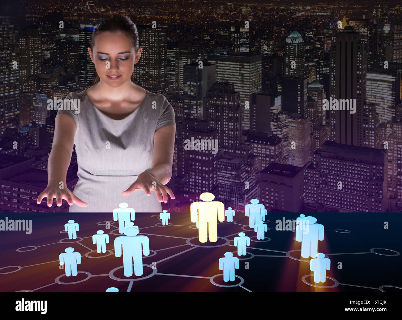 Young woman in social networks concepts Stock Photo - Alamy