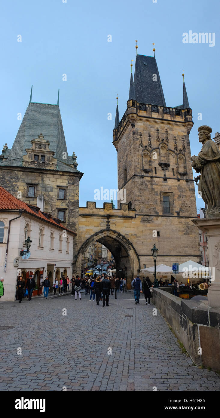 Lesser Town Bridge Towers on Charles Bridge, Prague Stock Photo - Alamy