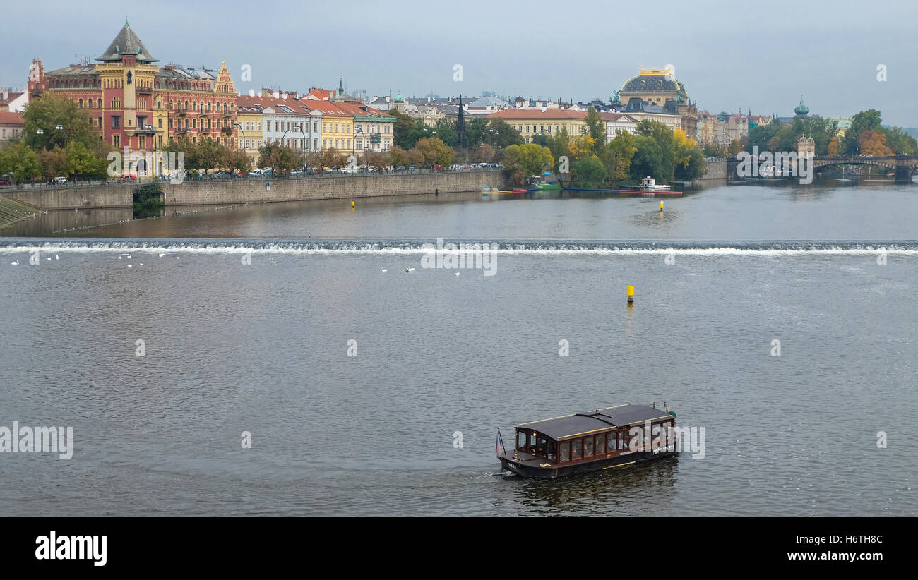 Riverfront of Vltava, Prague Stock Photo - Alamy