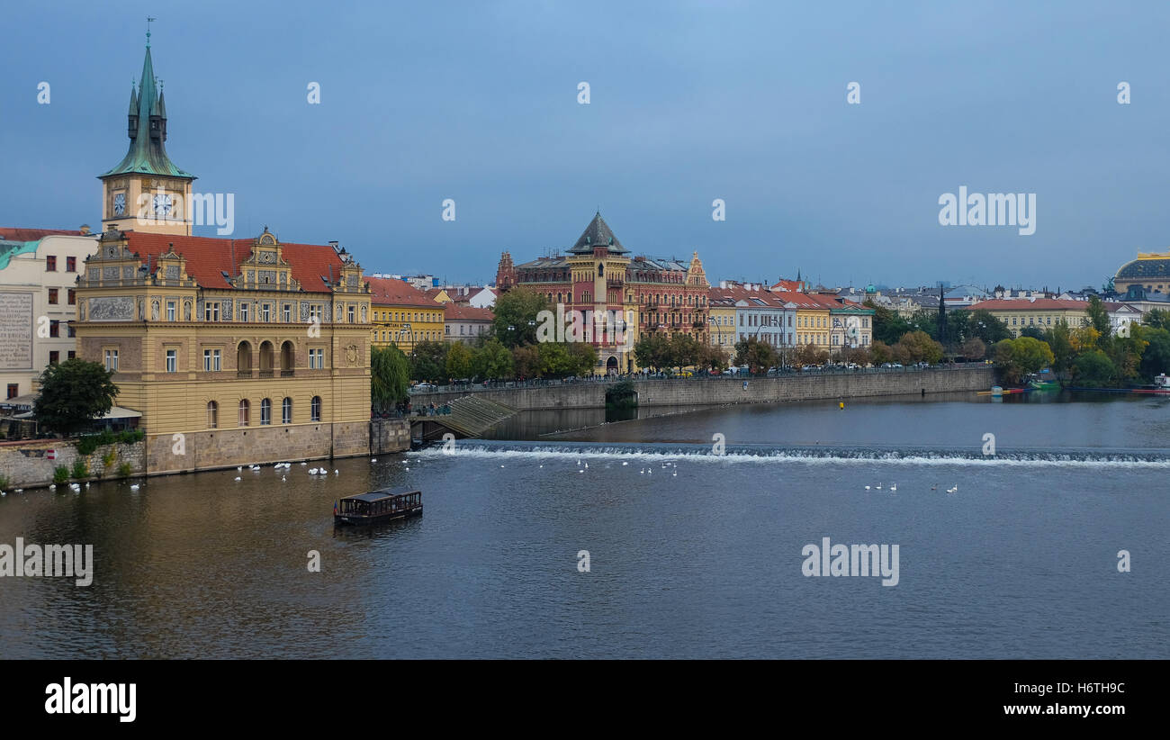 Riverfront of Vltava, Prague Stock Photo - Alamy
