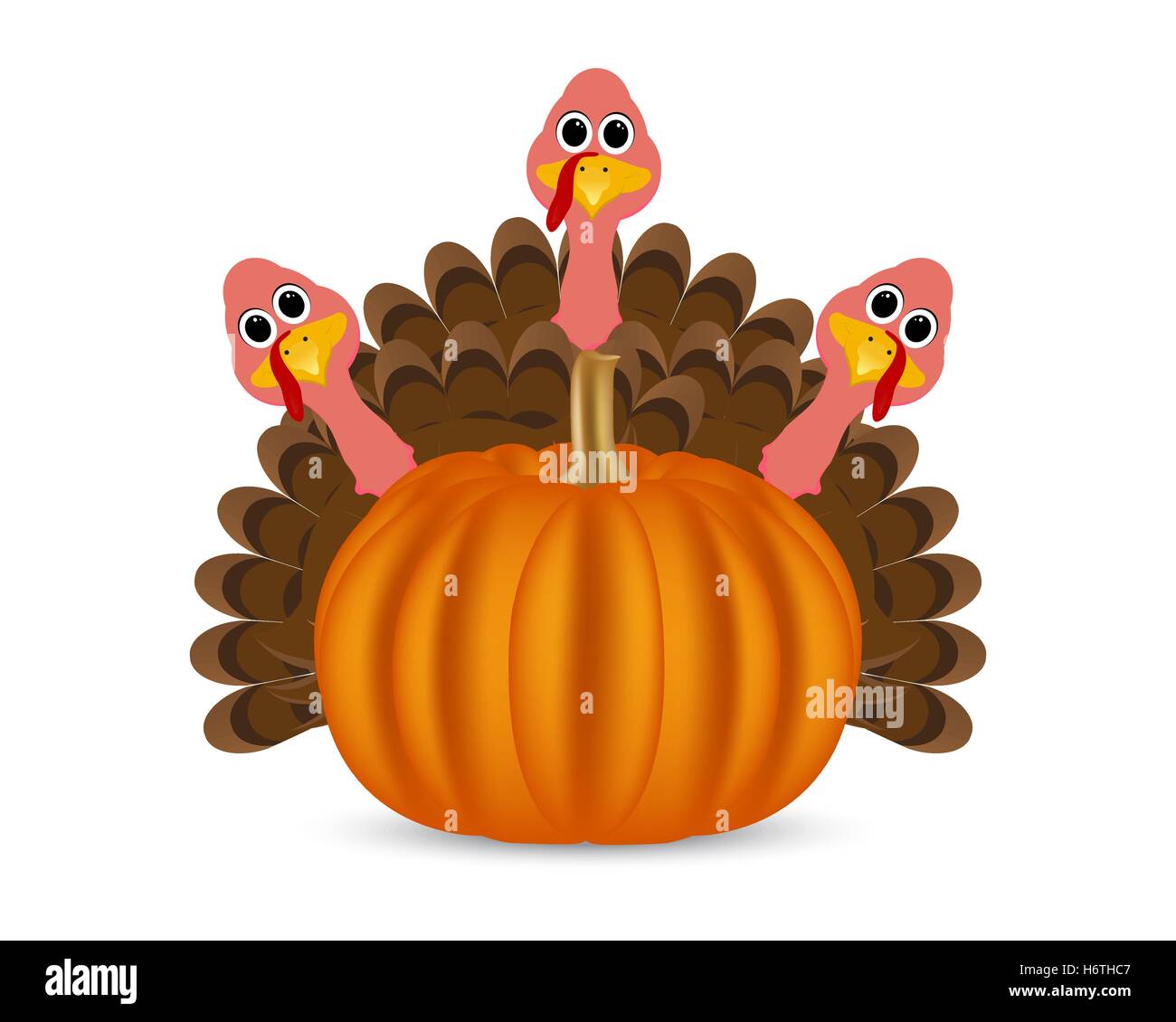 Turkeys cartoon with pumpkins on the feast day Stock Vector Image & Art ...