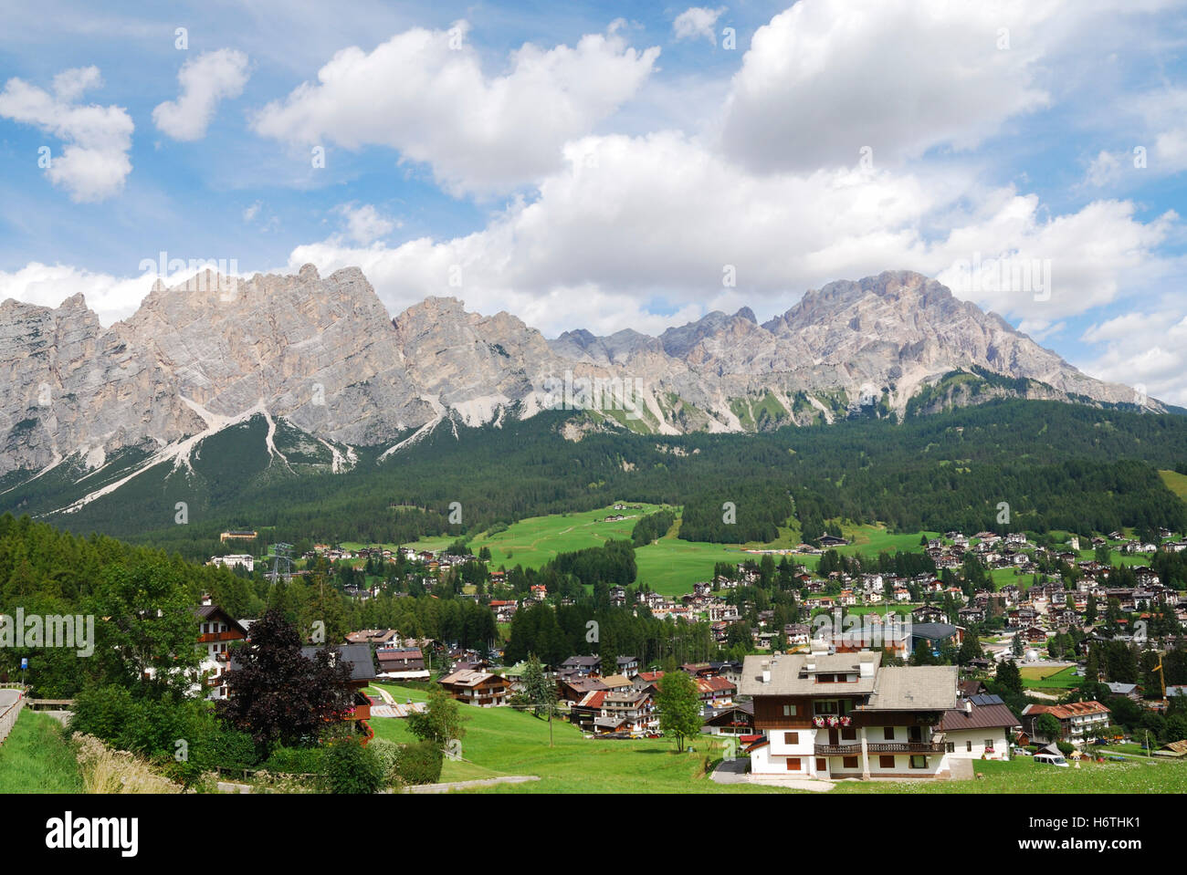 house, building, city, town, mountains, dolomites, alps, europe ...