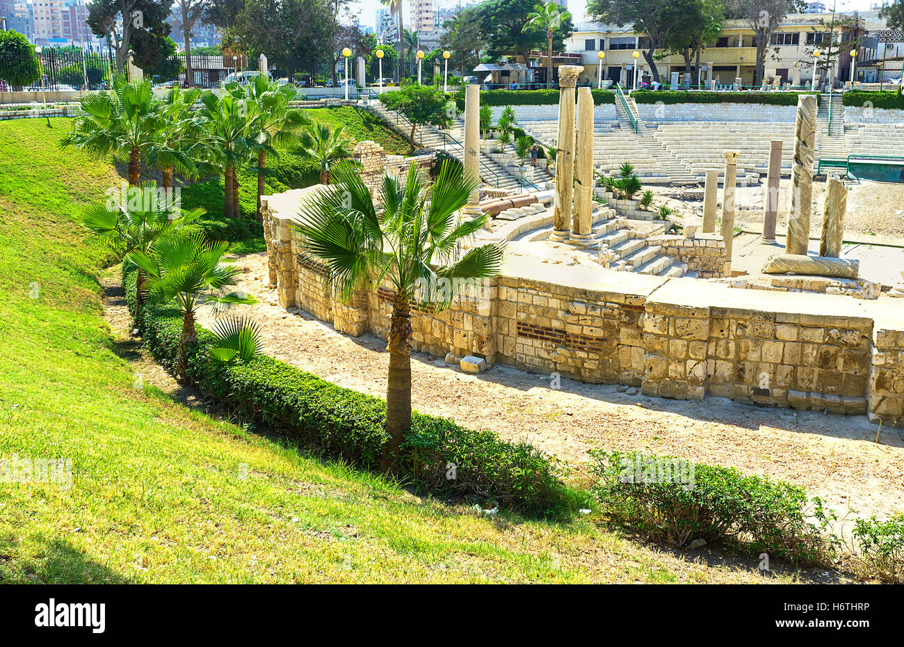 The Roman Amphitheatre of Alexandria is the famous landmark in the city ...