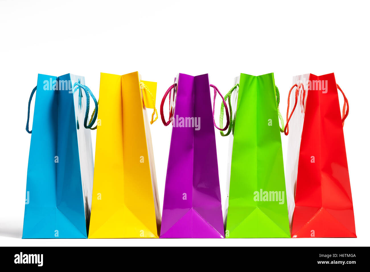 colorful row of shopping bags Stock Photo - Alamy