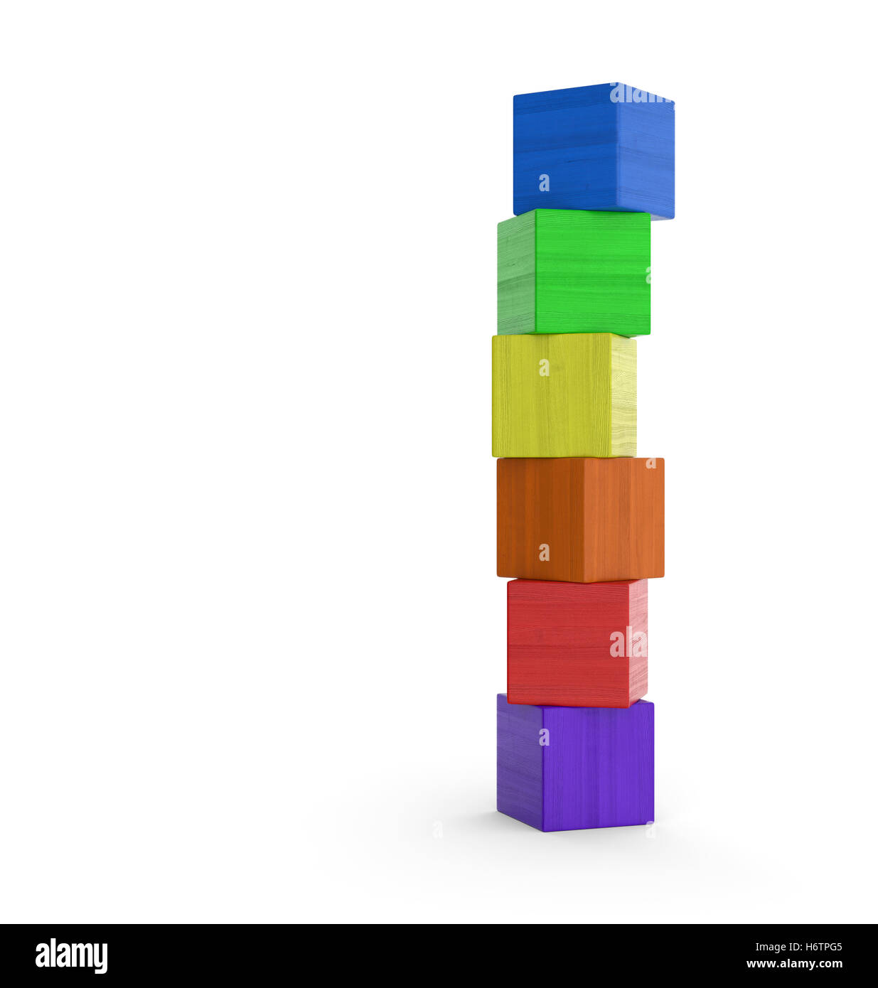 tower of colorful toy blocks isolated 3 Stock Photo - Alamy