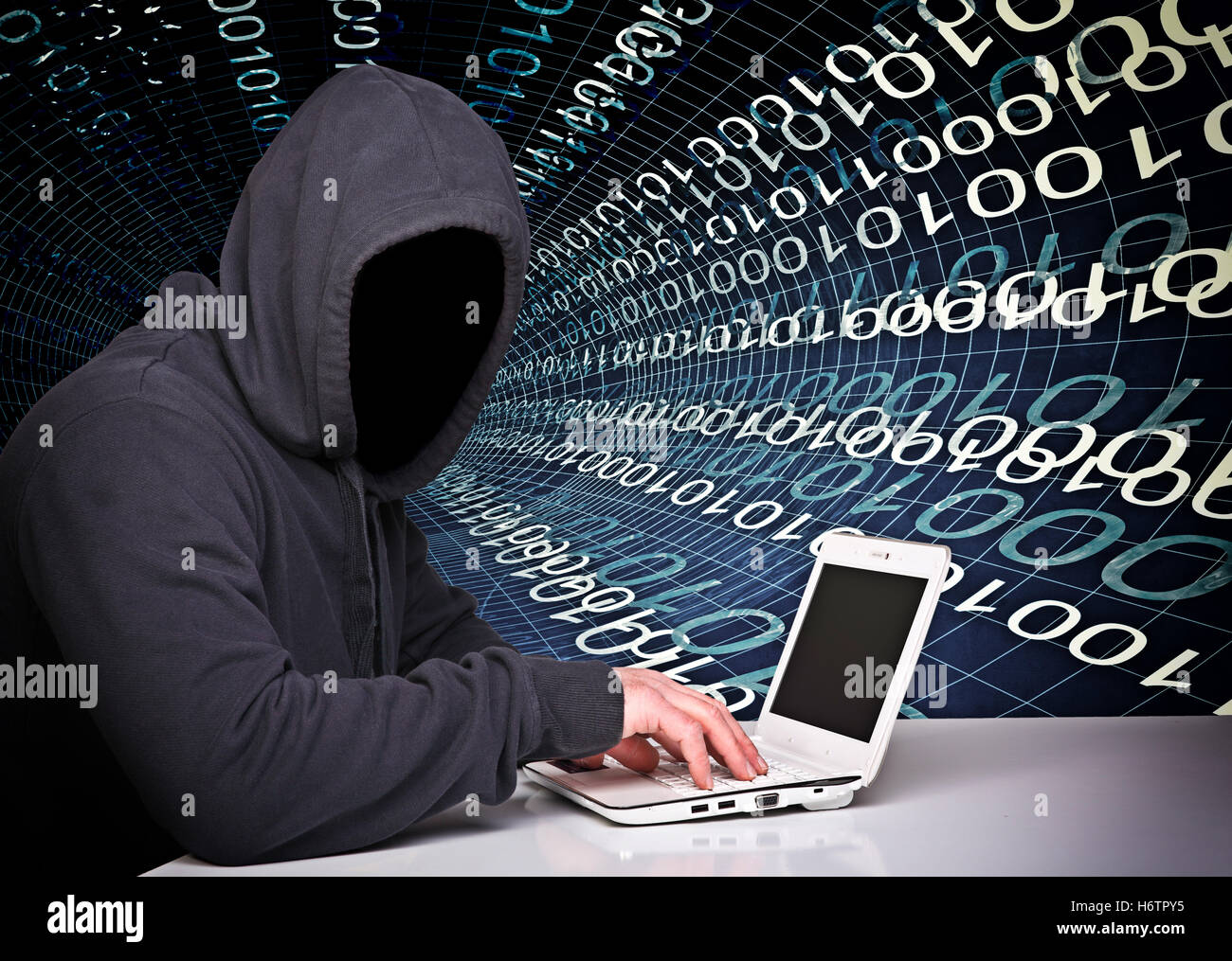 Portrait hacker mask binary code hi-res stock photography and images ...